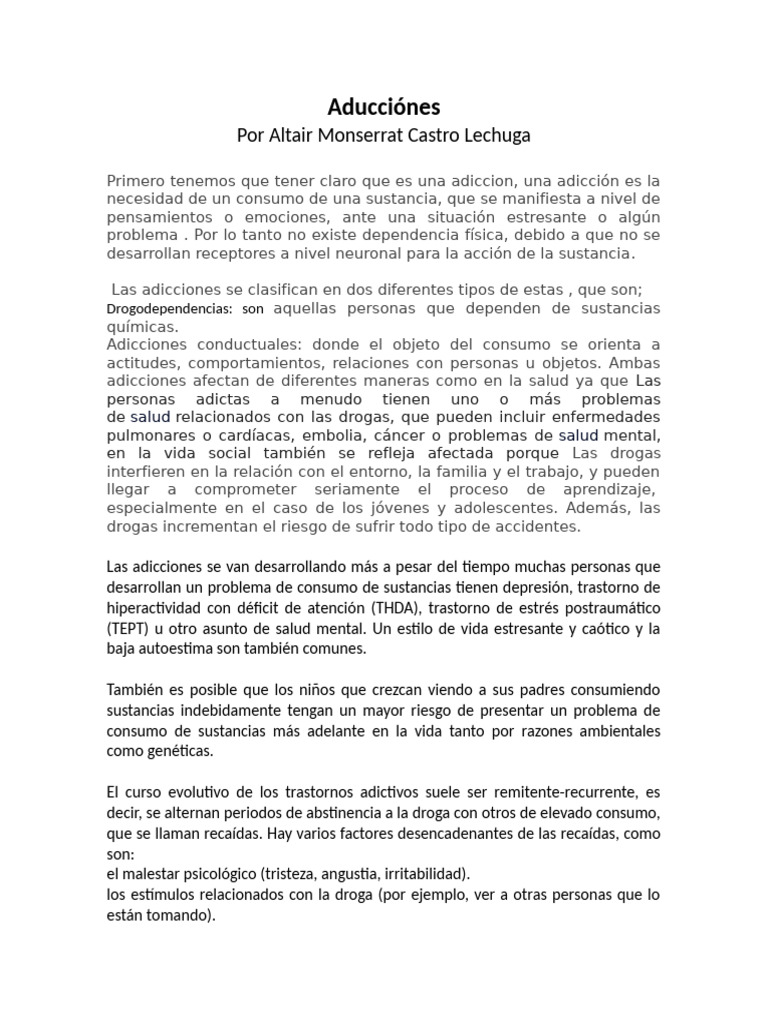 adicciones | PDF