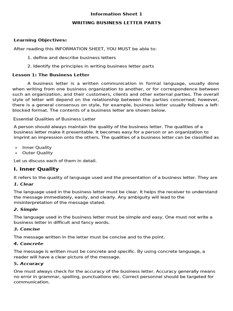 Information Sheet 1 | PDF