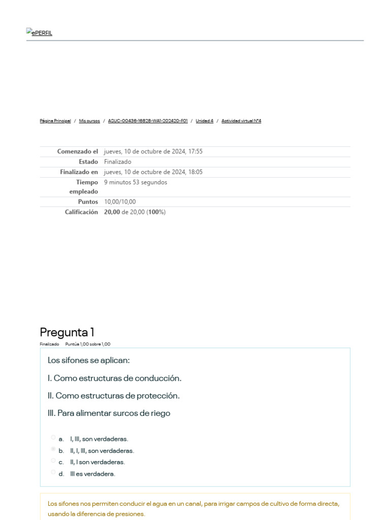 Actividad Virtual N°4 - Revisión de Intentos - Distancia | PDF