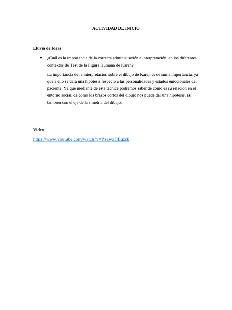 Actividad de Inicio | PDF