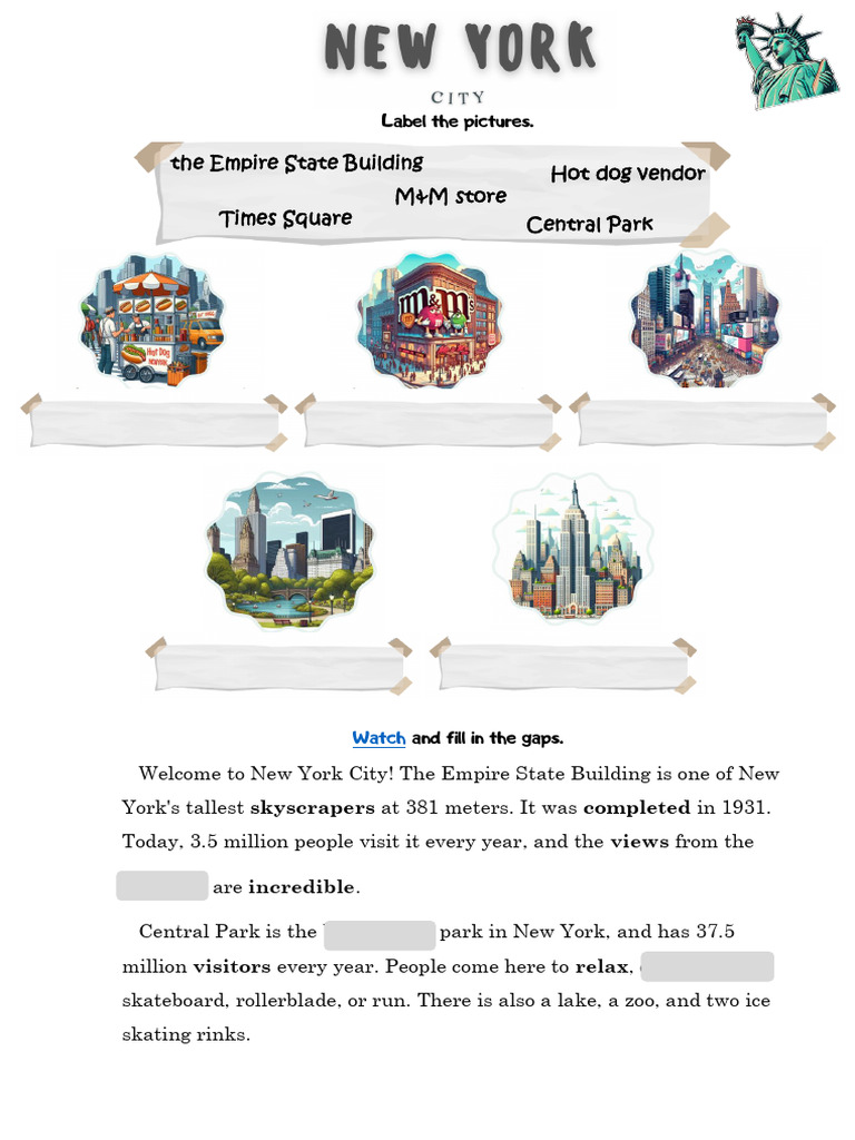 New York Worksheet | PDF