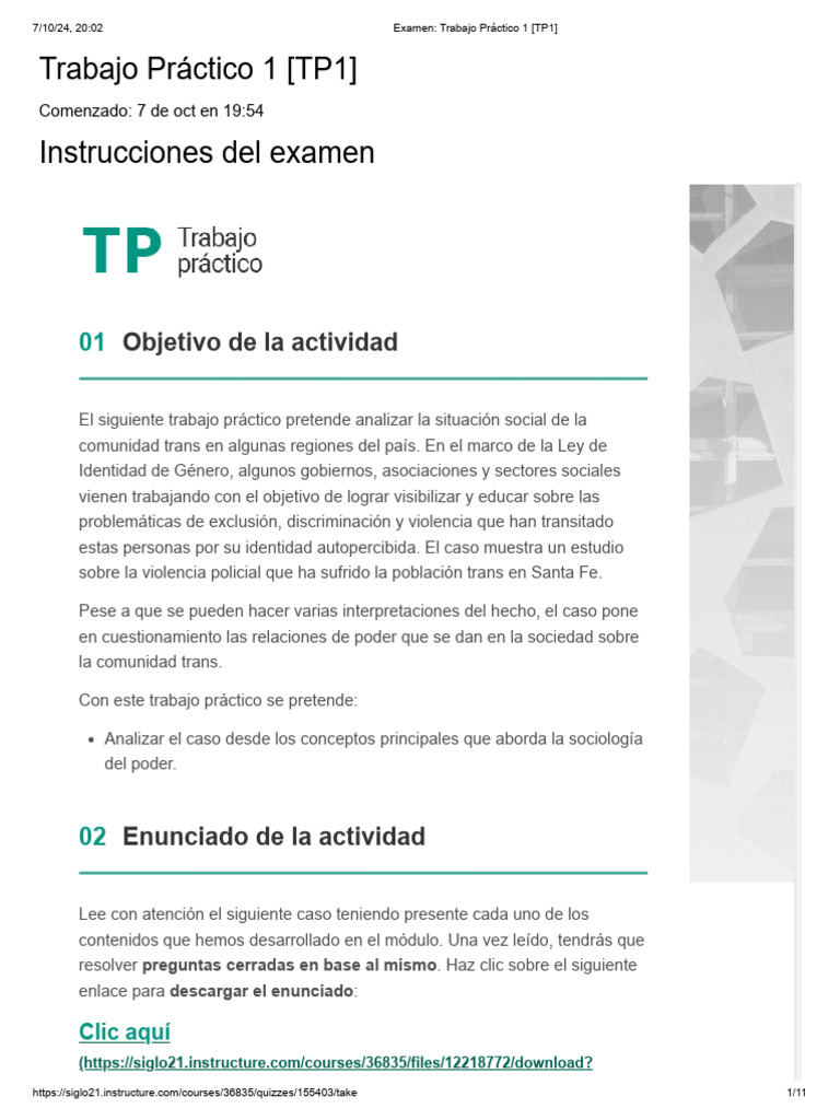 TP 1 - 80% Sociologia Del Poder 2024 | PDF