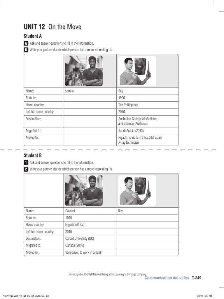 World English 3e Level Intro Communication Activities Unit 12 | PDF