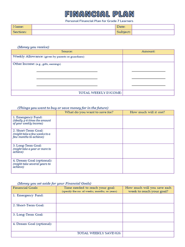 Financial Plan Modified Color | PDF