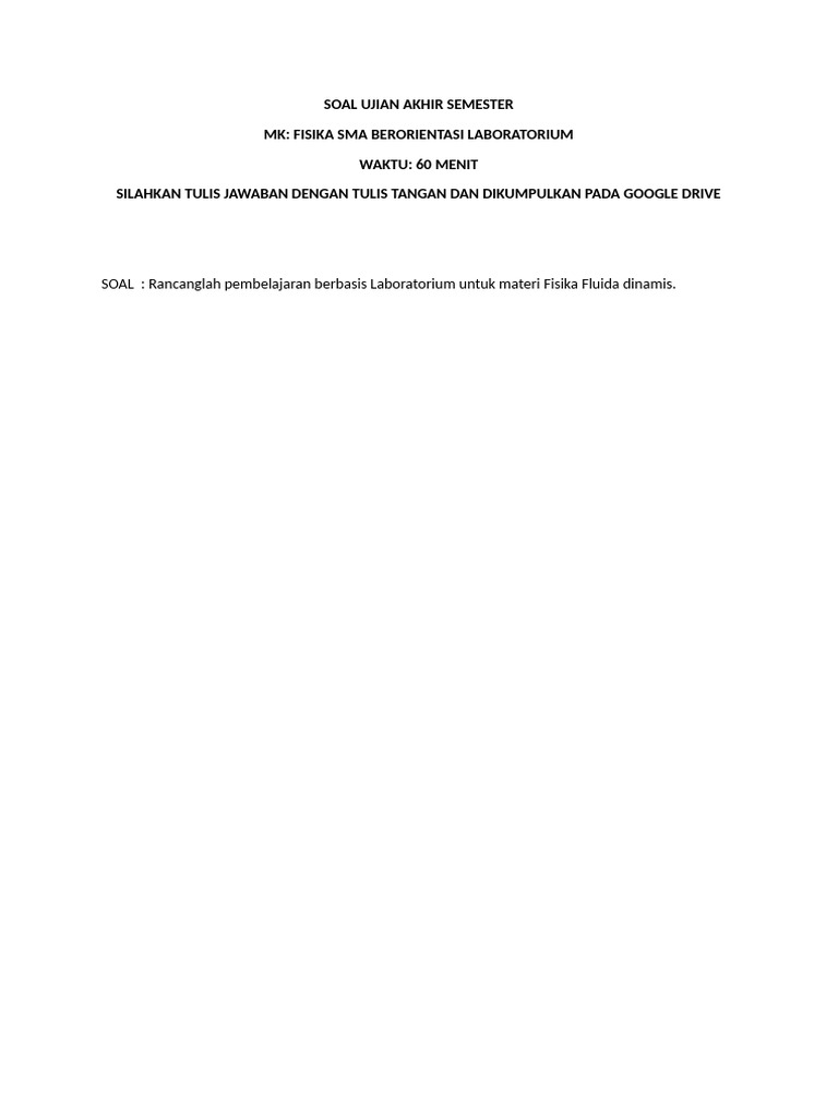 Soal Uas Fis Sma Berbasis Lab | PDF