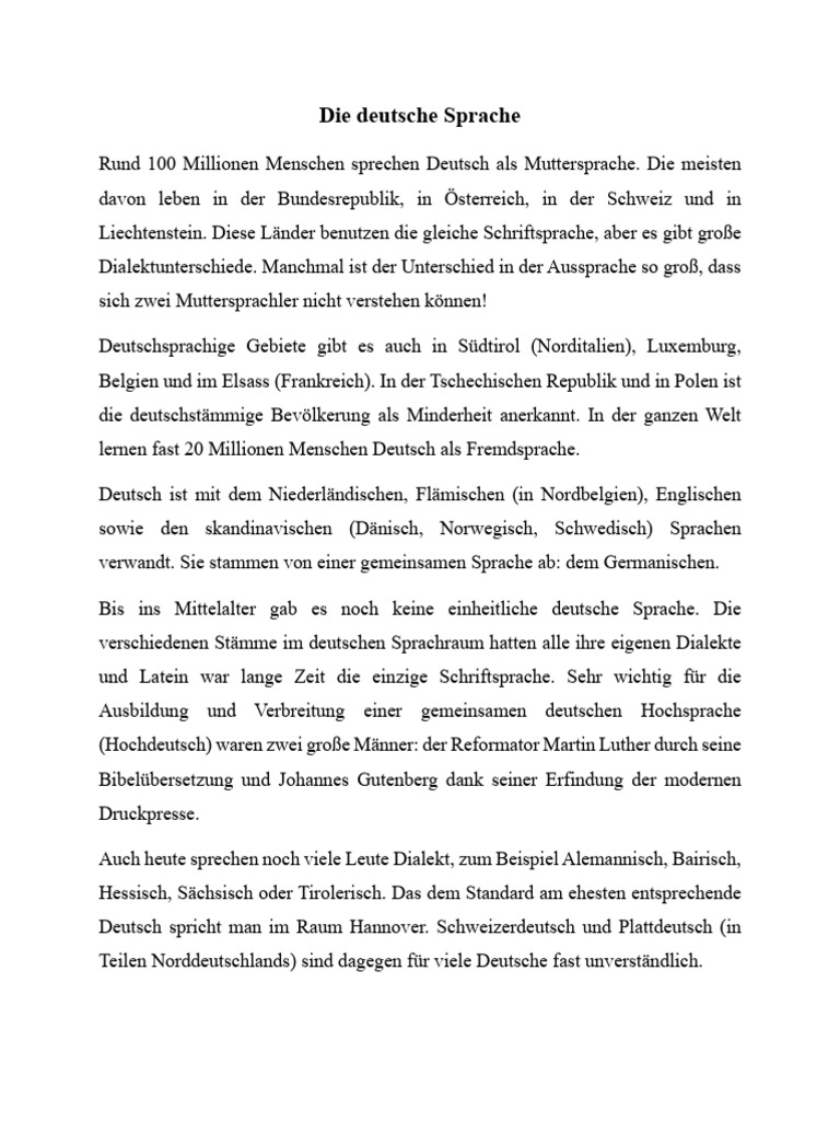 Deutsche Sprache | PDF