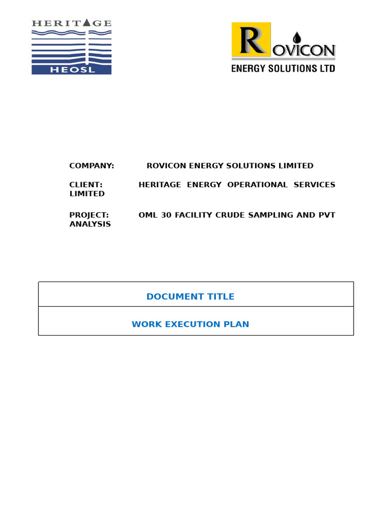 Detailed Work Execution Plan | PDF