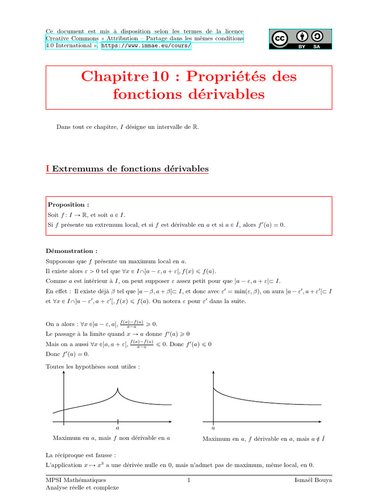 Propriétés de Fonctions Dérivables | PDF