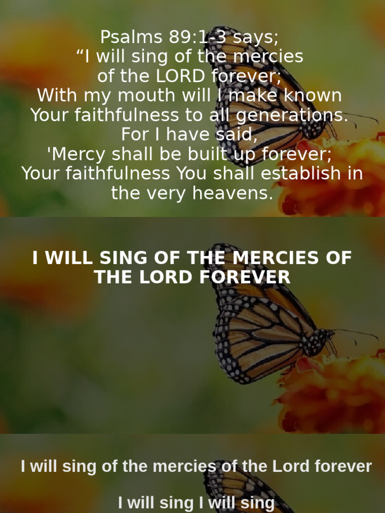 I Will Sing of The Mercies of The LORD | PDF