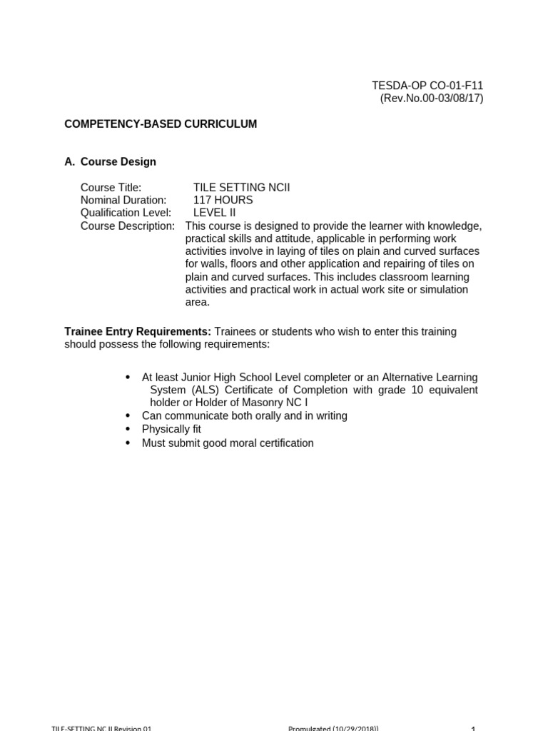 CBC Tile Setting Example | PDF