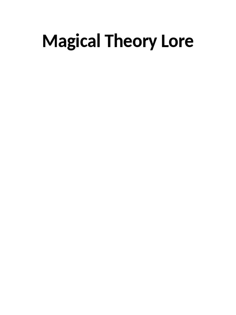 Magical Theory | PDF