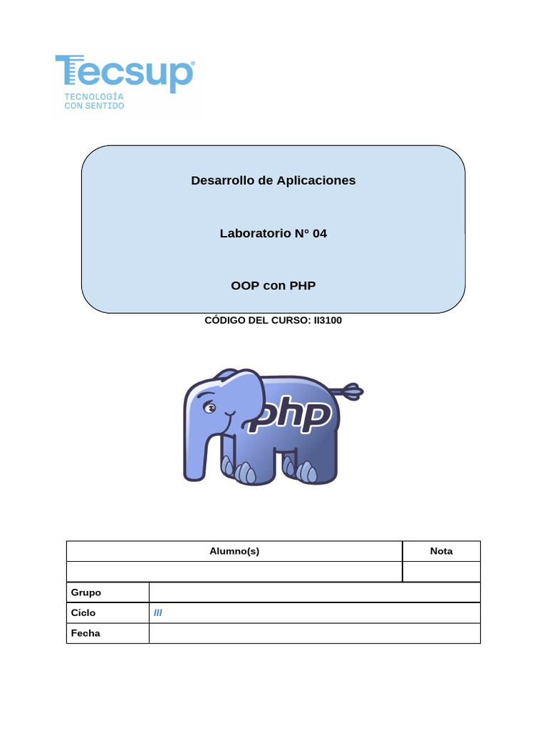 Laboratorio 04 - OOP Con PHP (Parte 1) | PDF