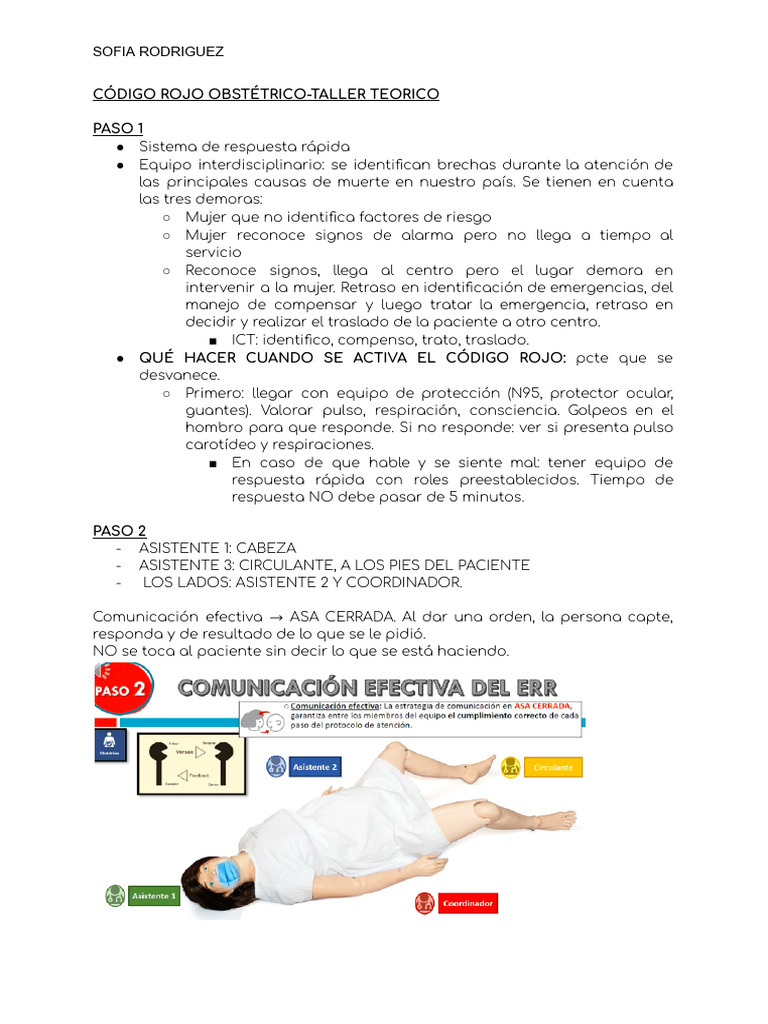 Codigo Rojo Obstetrico | PDF