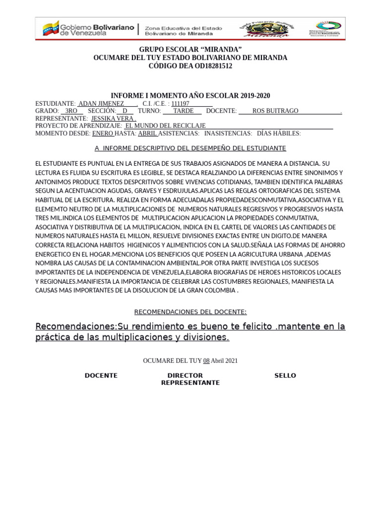 Boletas I Momento 2019 - 4 | PDF