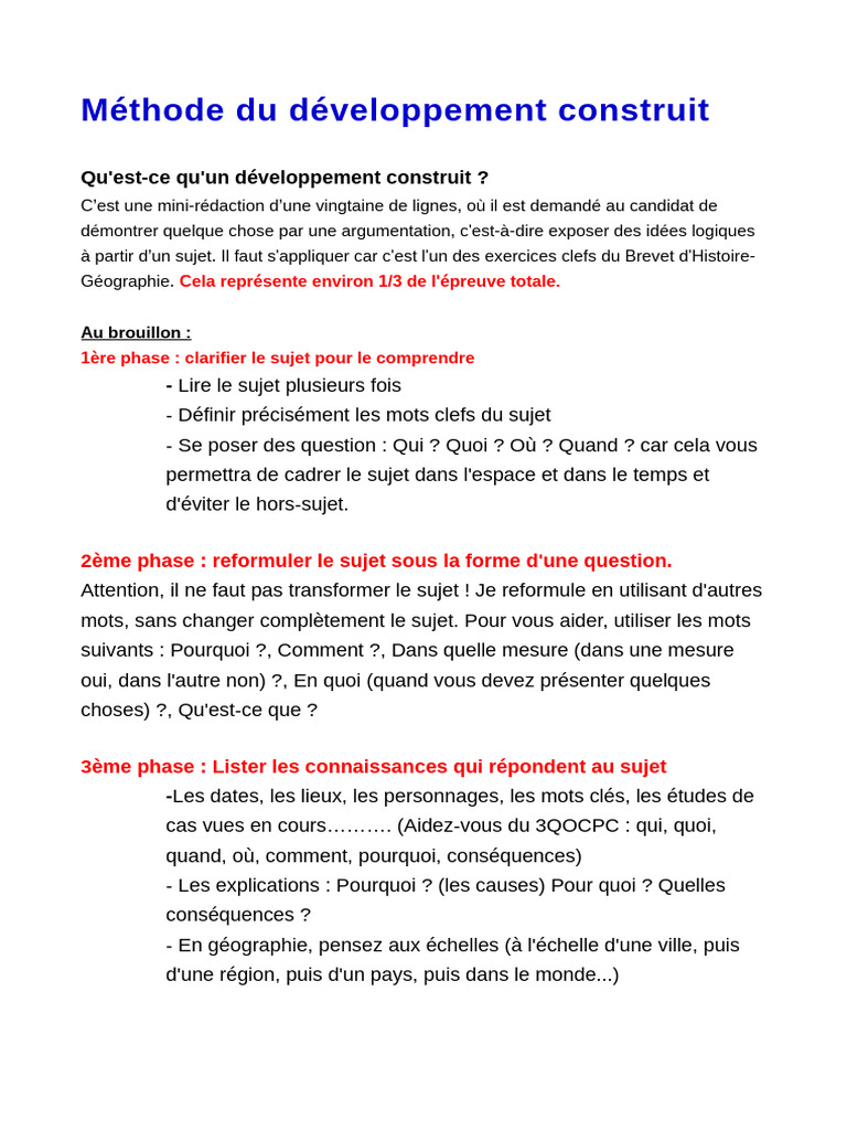 méthode du développement construit 4 | PDF