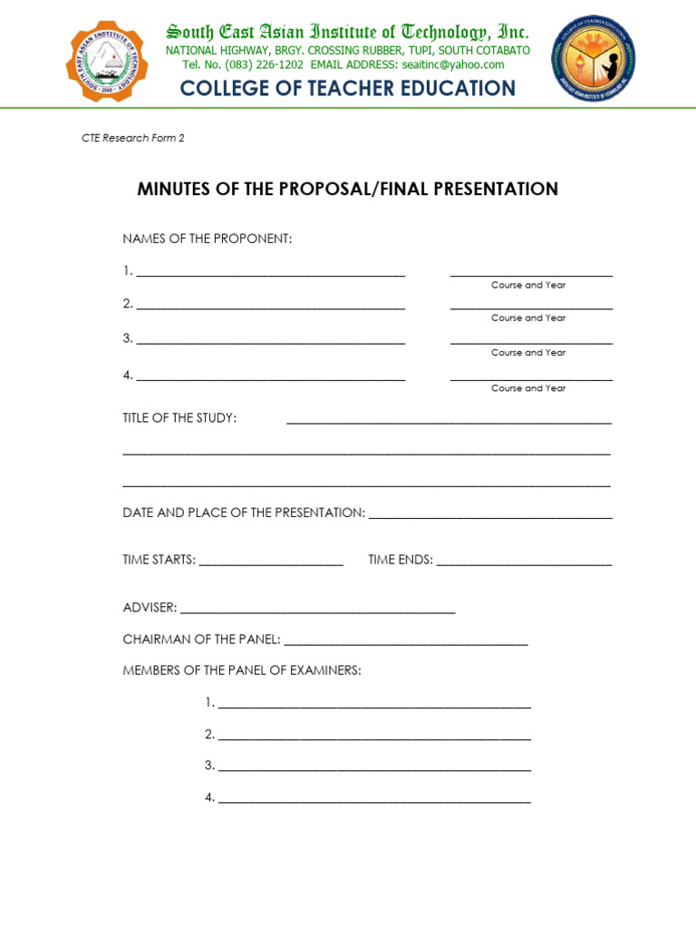 Form 2 Minutes | PDF