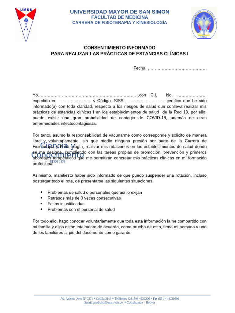 Consentimiento Informado 2024 | PDF