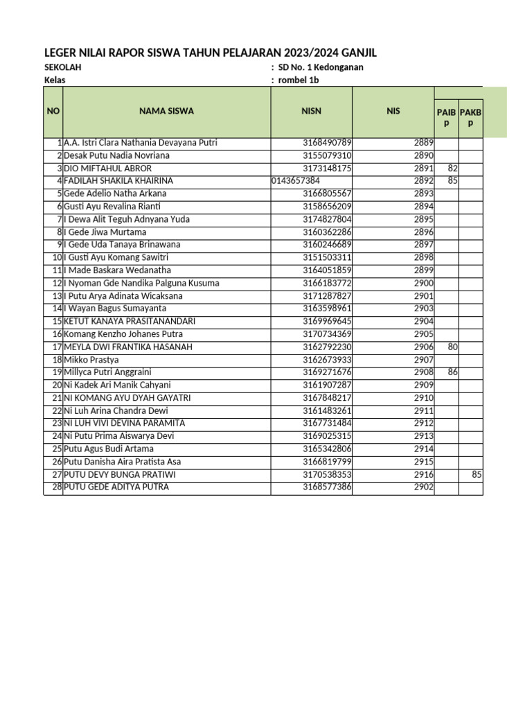 Leger 20231 Rombel 1b | PDF