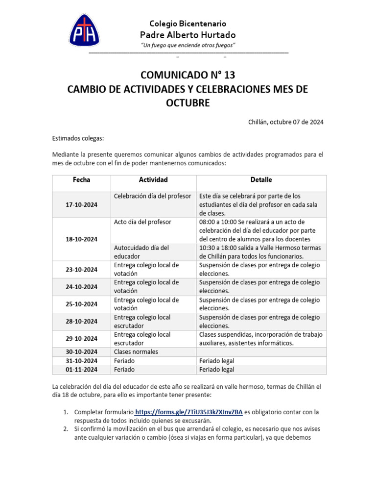 comunicado N°13 | PDF