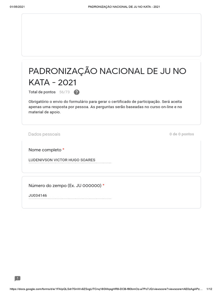 03 (CBJ) Ju-no-Kata (Padronização) - Apostila | PDF