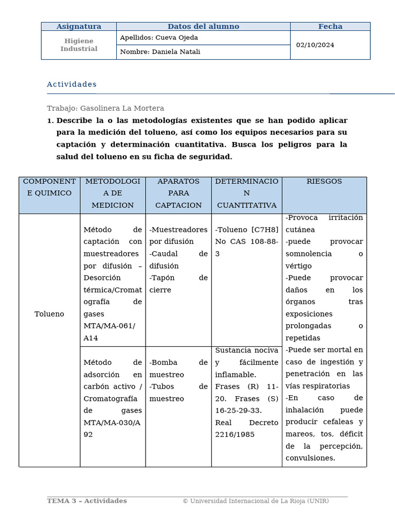 Daniela Cueva-Gasolinera La Mortera | PDF