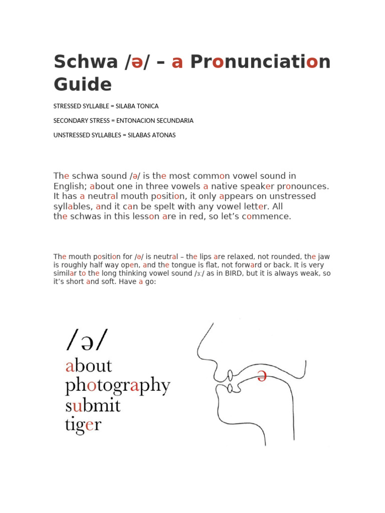Vowel Sound Schwa Ə | PDF