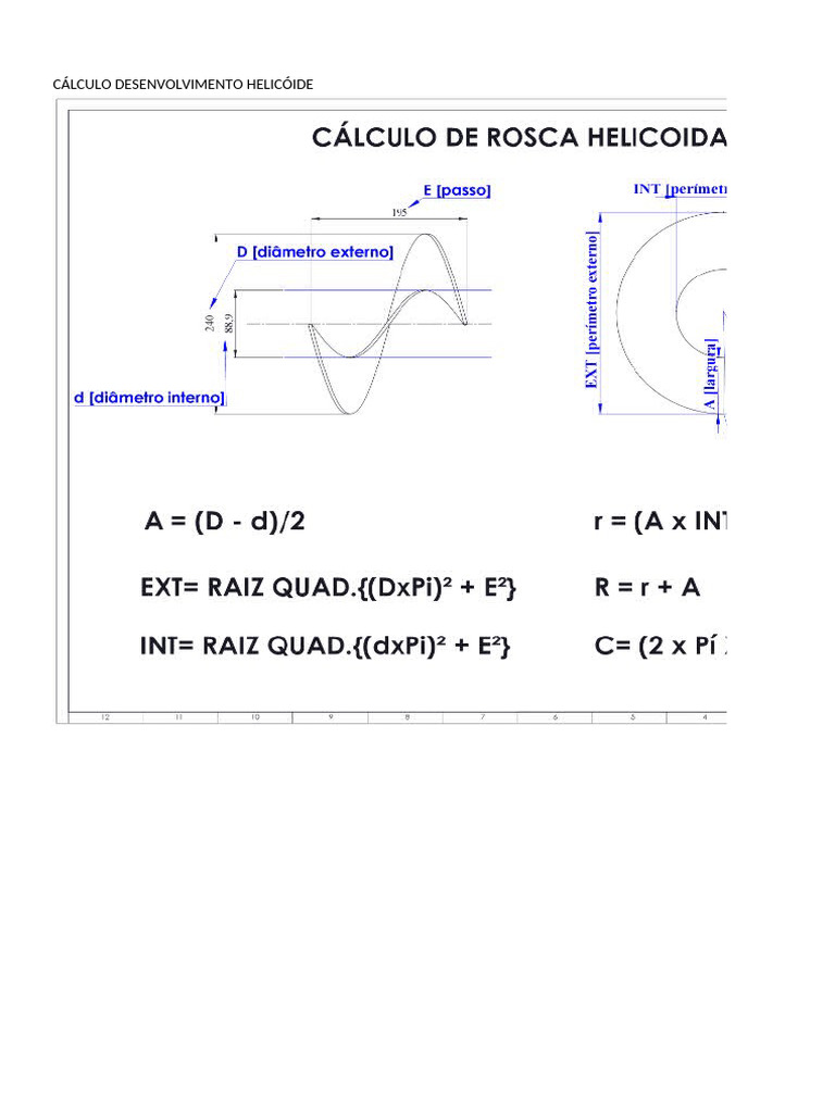 Calculo Desenvolvimento Helicoide | PDF