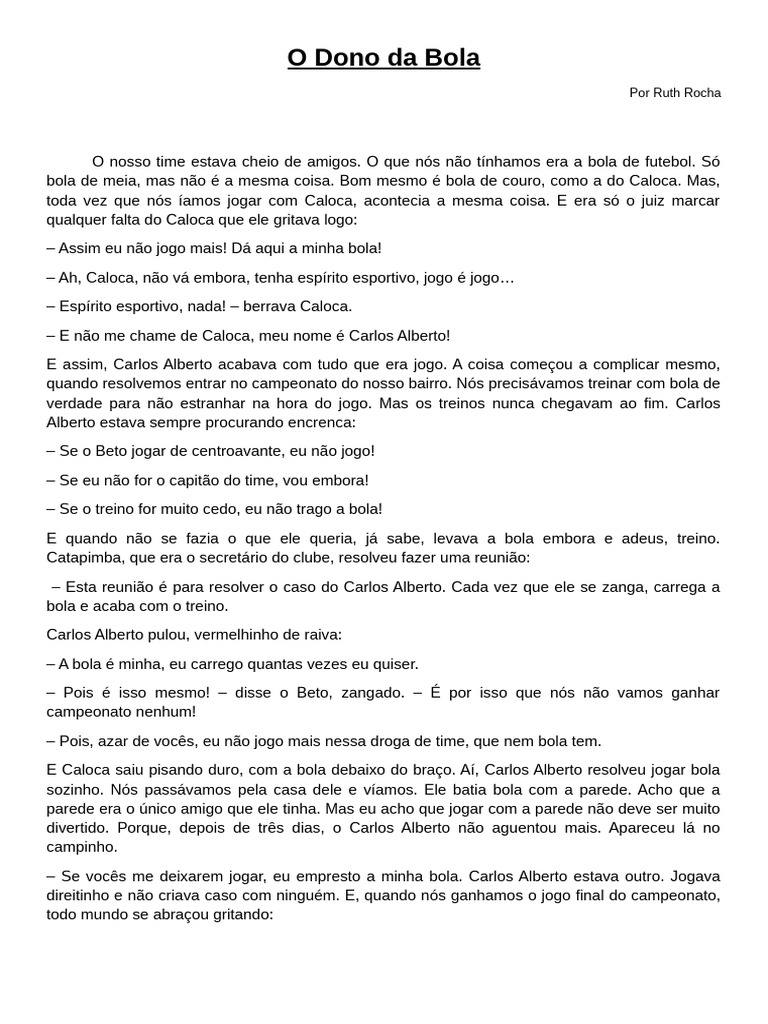 O Dono Da Bola | PDF