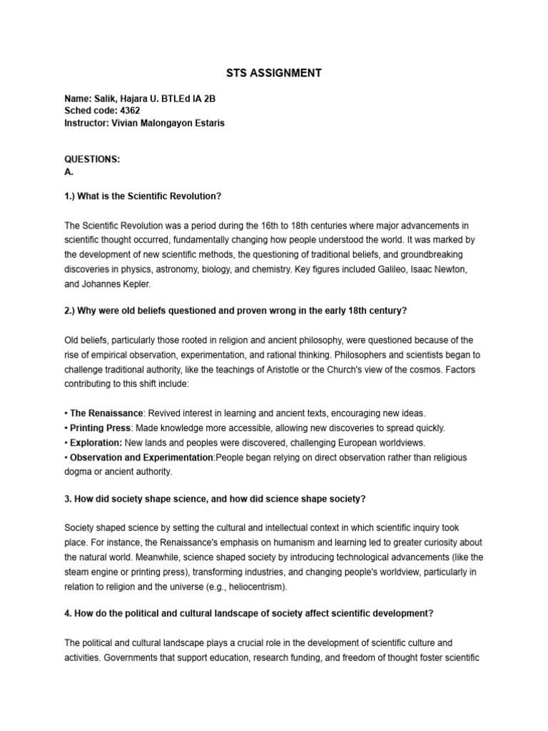 STS Assignment | PDF