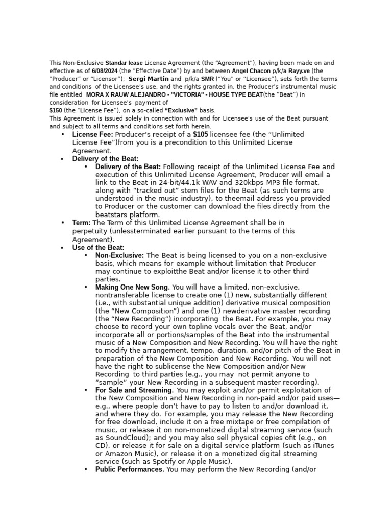 Standar - Beat - License - Ray - Lejos de El Cielo - House | PDF