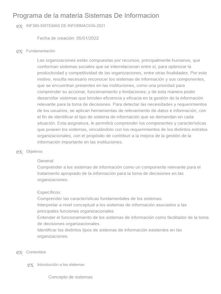 Siglo 21 - Sistemas de Información | PDF