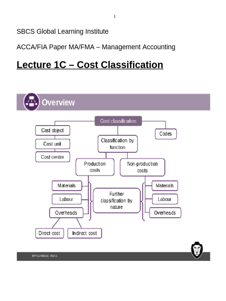 Cost Classification | PDF