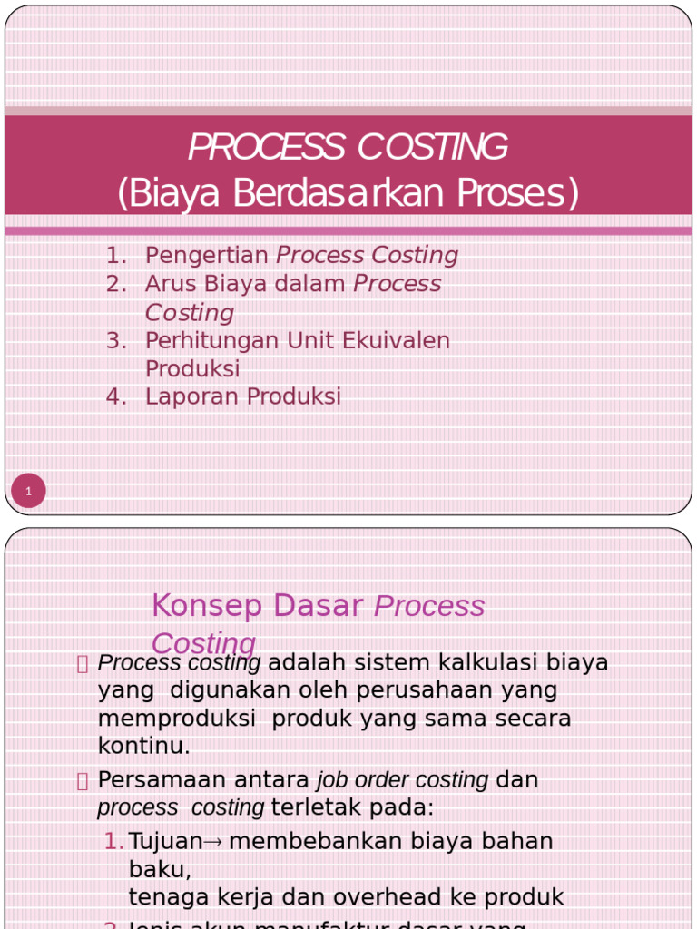 PROCESS COSTING Biaya Berdasarkan Proses | PDF