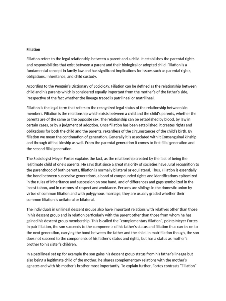 Filiation | PDF