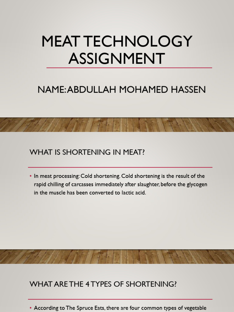 Meat Tech Assignment 1 | PDF