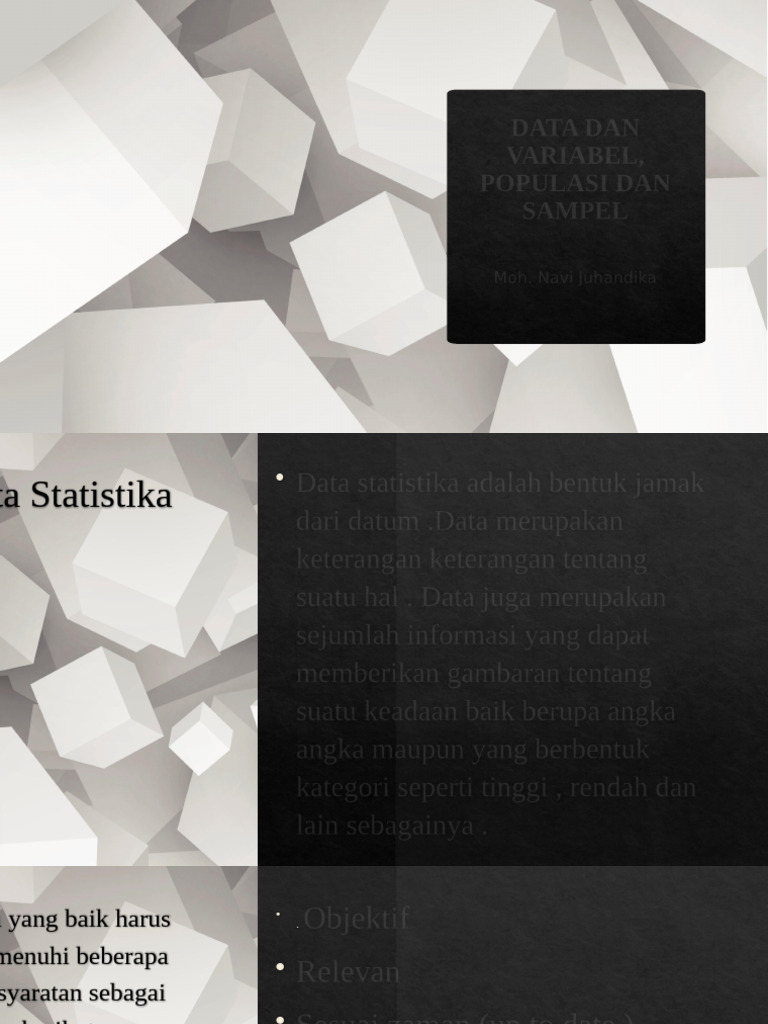 Data Dan Variabel, Populasi Dan Sampel | PDF