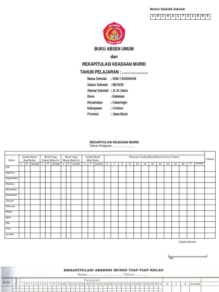 File Asli Absen Umum SDN1BBKN | PDF