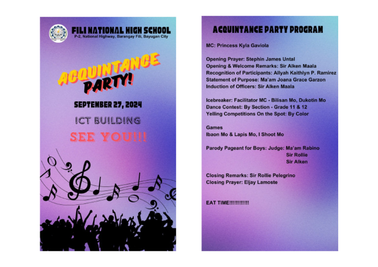 2024 Acquintance Party Program | PDF