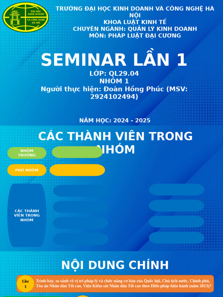 Seminar Nhóm 1 | PDF