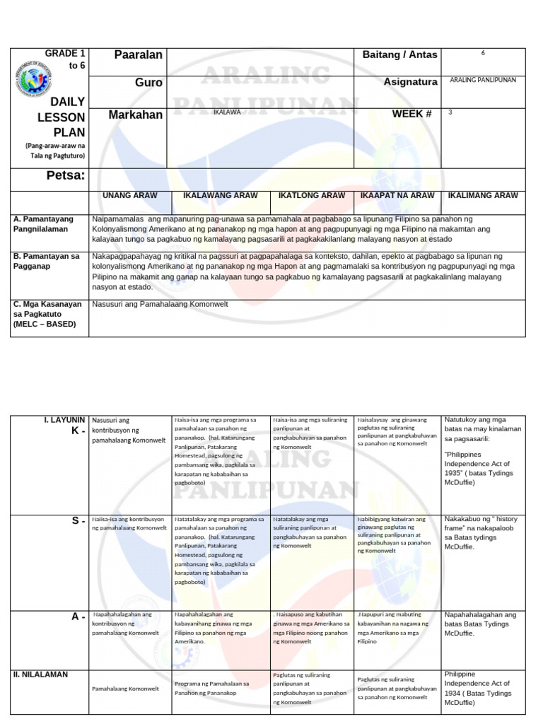 Ap6 DLP Q2 Week3 | PDF | Southeast Asia | Philippines