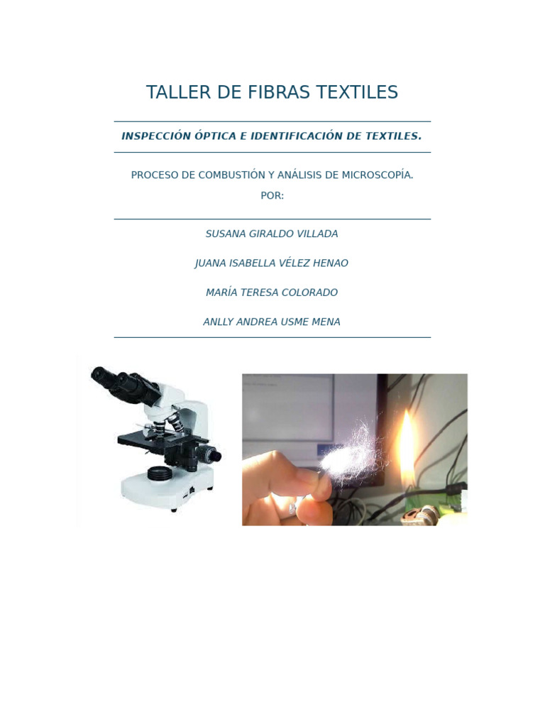 Taller de Fibras Textiles Documento | PDF