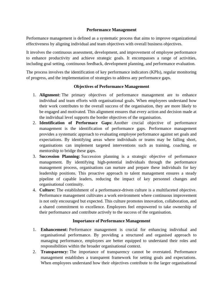 Performance Management | PDF