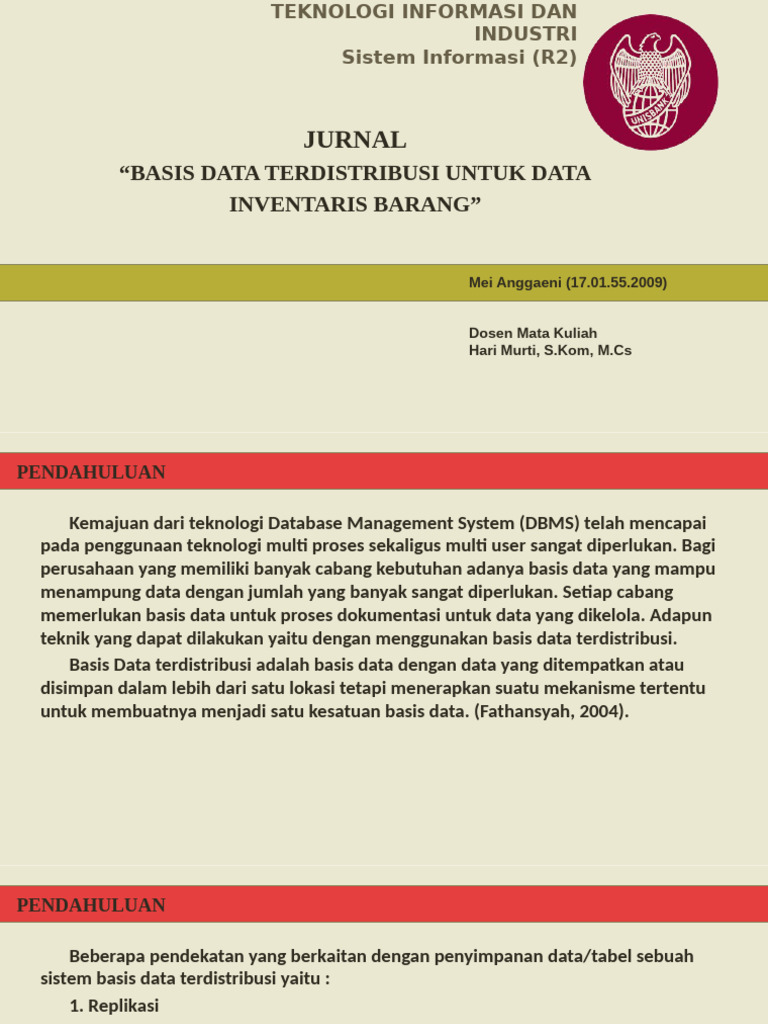 Basis Data Terdistribusi | PDF