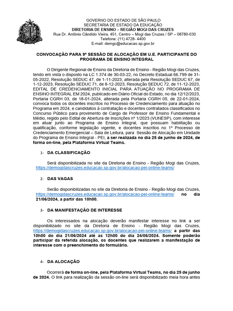Edital de Alocao 9 de 25 06 2024 - Demgc | PDF
