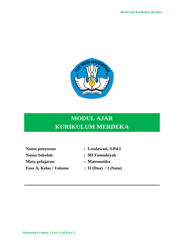 Modul Ajar MTK Kelas 2 - BAB 1 | PDF