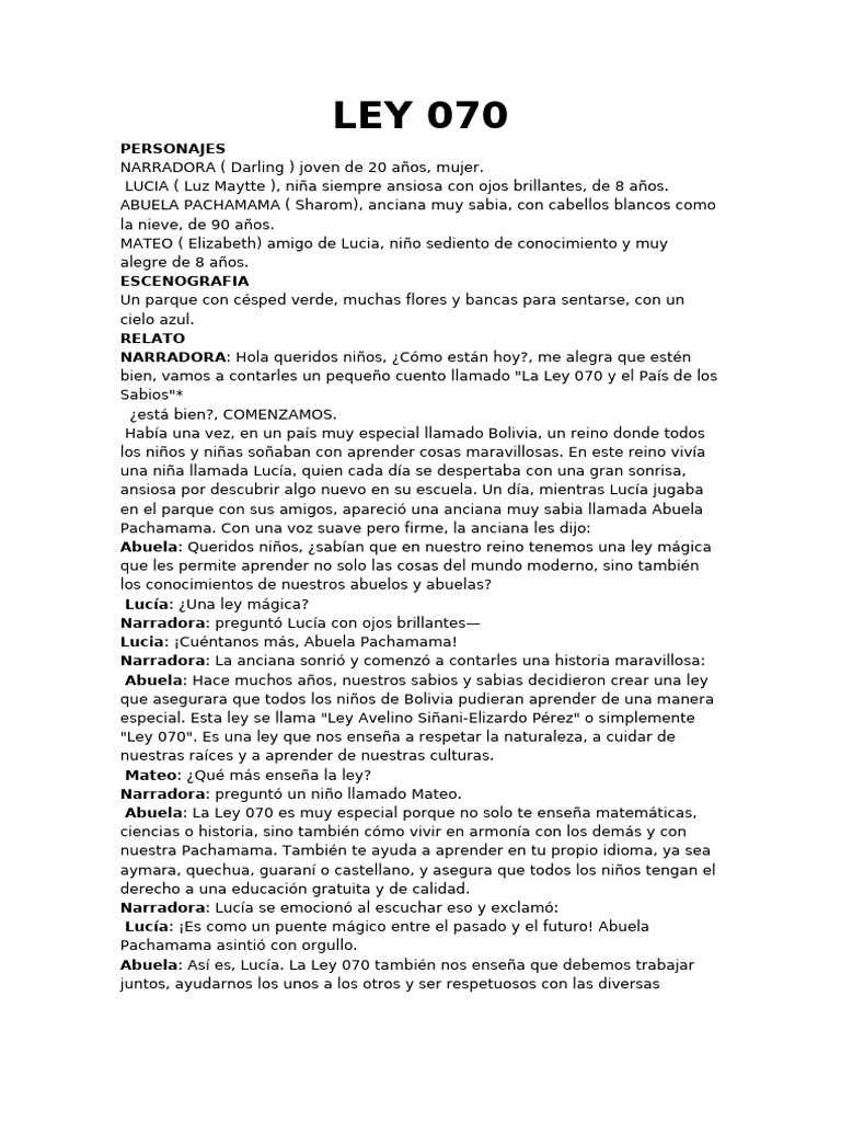LEY 070 | PDF