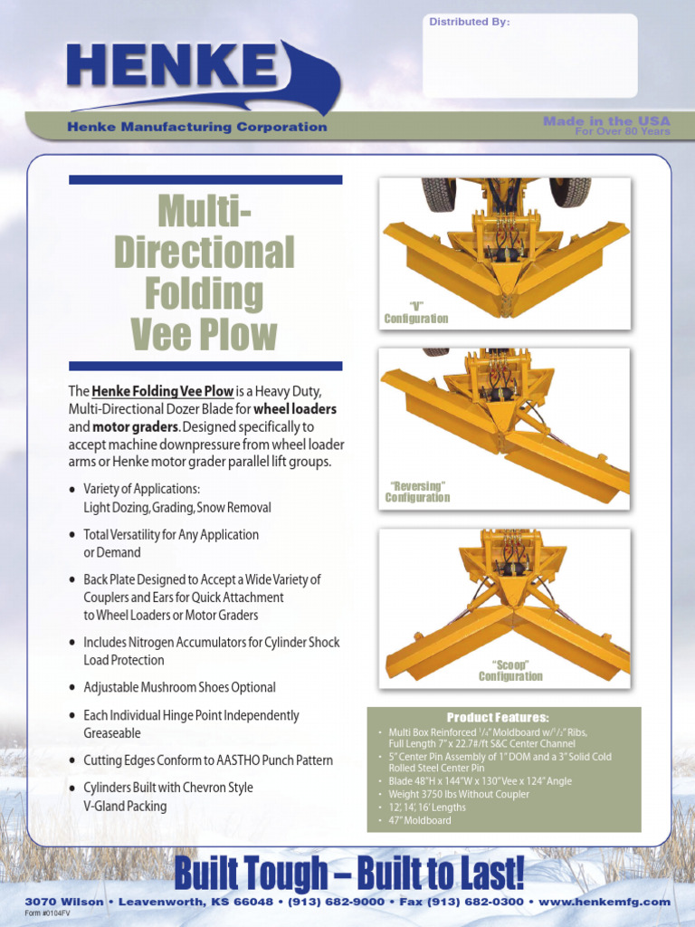 Henke FV Plow | PDF