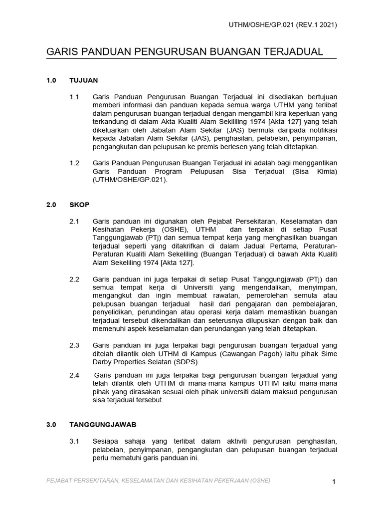 Garis Panduan Pengurusan Sisa Terjadual | PDF