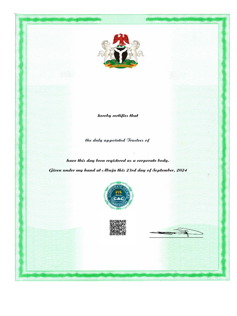 GENUINE CARE AND COMMUNITY EMPOWERMENT FOUNDATION Certificate | PDF GENUINE CARE AND COMMUNITY EMPOWERMENT FOUNDATION Certificate | PDF