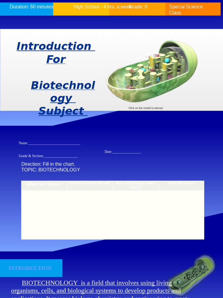 Introduction To Biotechnology | PDF | Cell (Biology) | Biotechnology